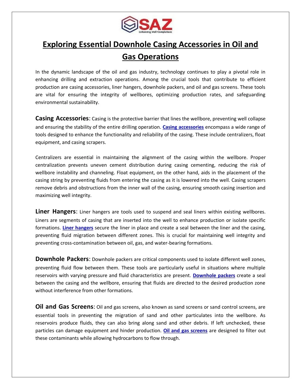 PPT - Exploring Essential Downhole Casing Accessories in Oil and Gas ...