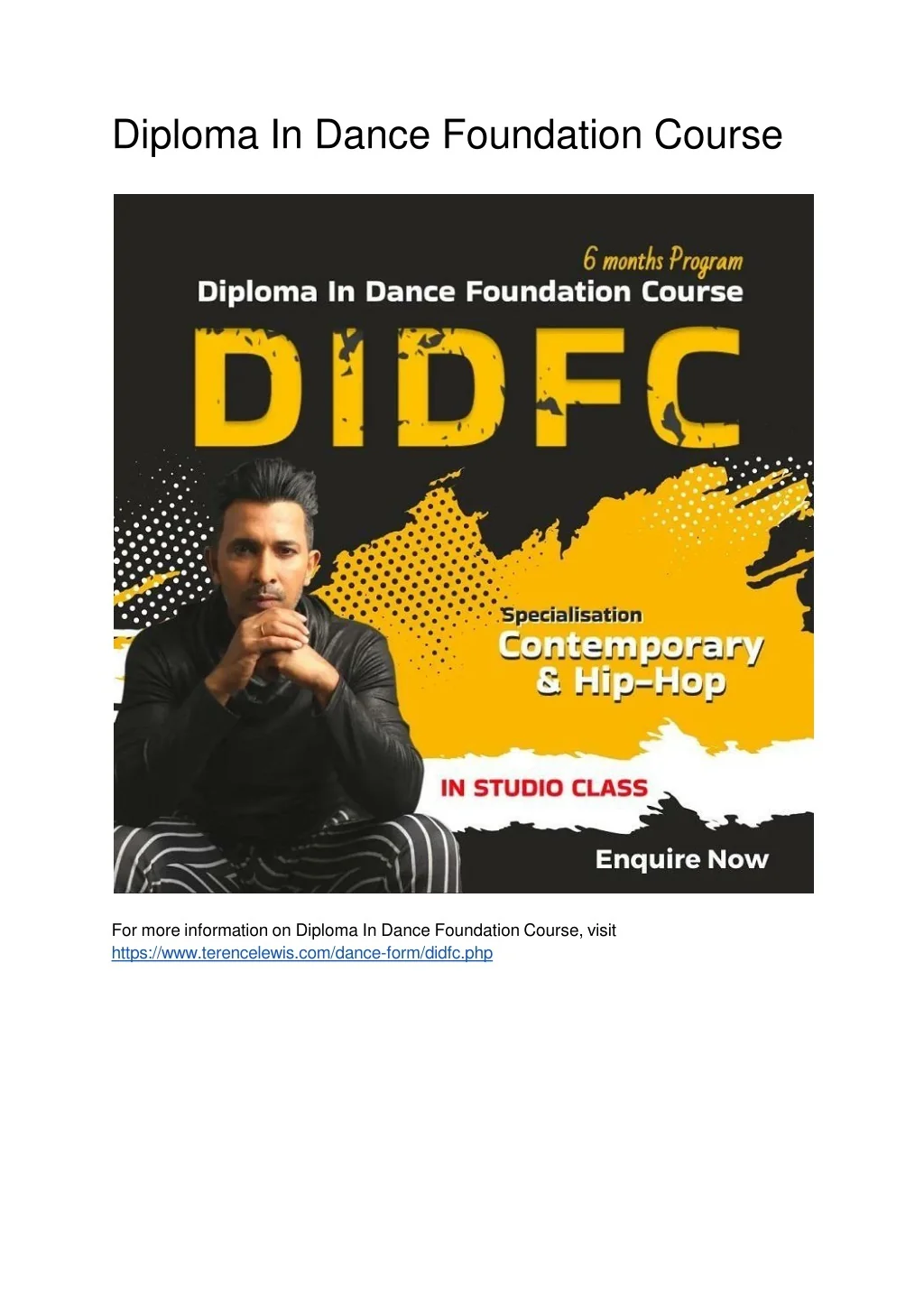PPT - Diploma In Dance Foundation Course PowerPoint Presentation, free ...