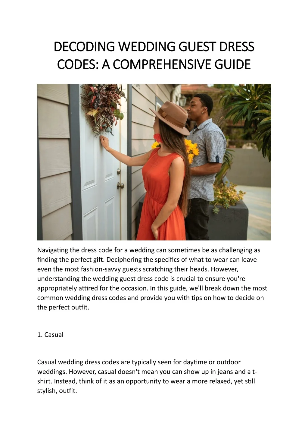 PPT - DECODING WEDDING GUEST DRESS CODES PowerPoint Presentation, free ...