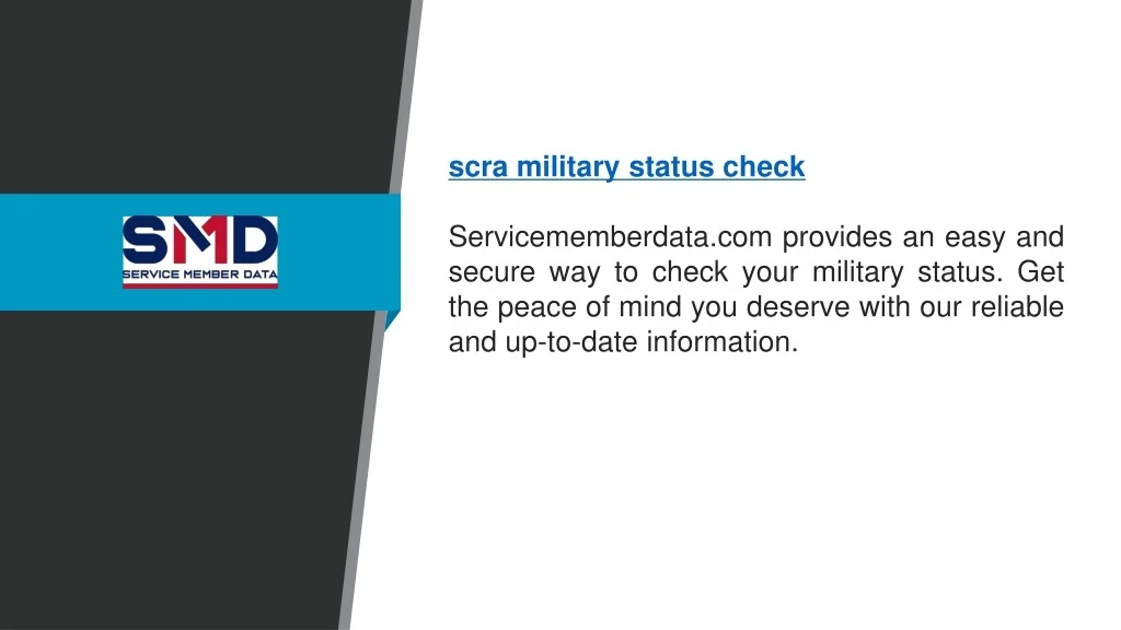 PPT - Scra Military Status Check | Servicememberdata.com PowerPoint ...