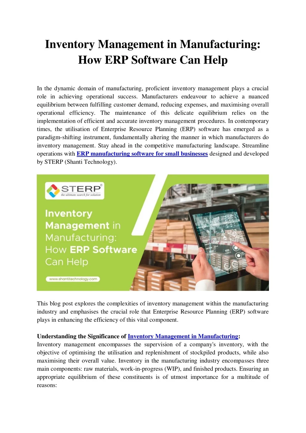 PPT - Inventory Management in Manufacturing_ How ERP Software Can Help PowerPoint Presentation ...
