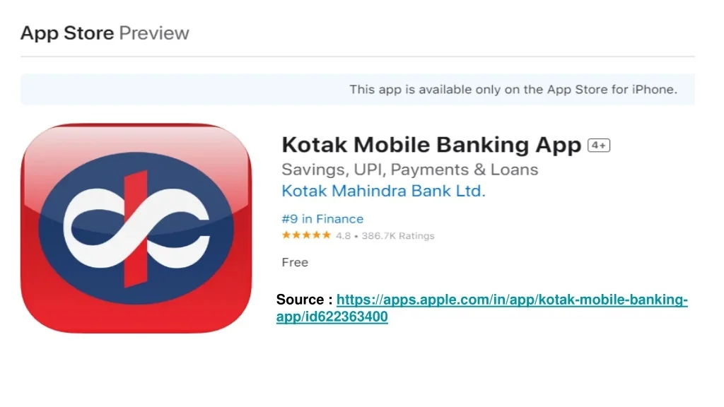 PPT - Kotak Mahindra Bank’s official mobile banking app PowerPoint ...