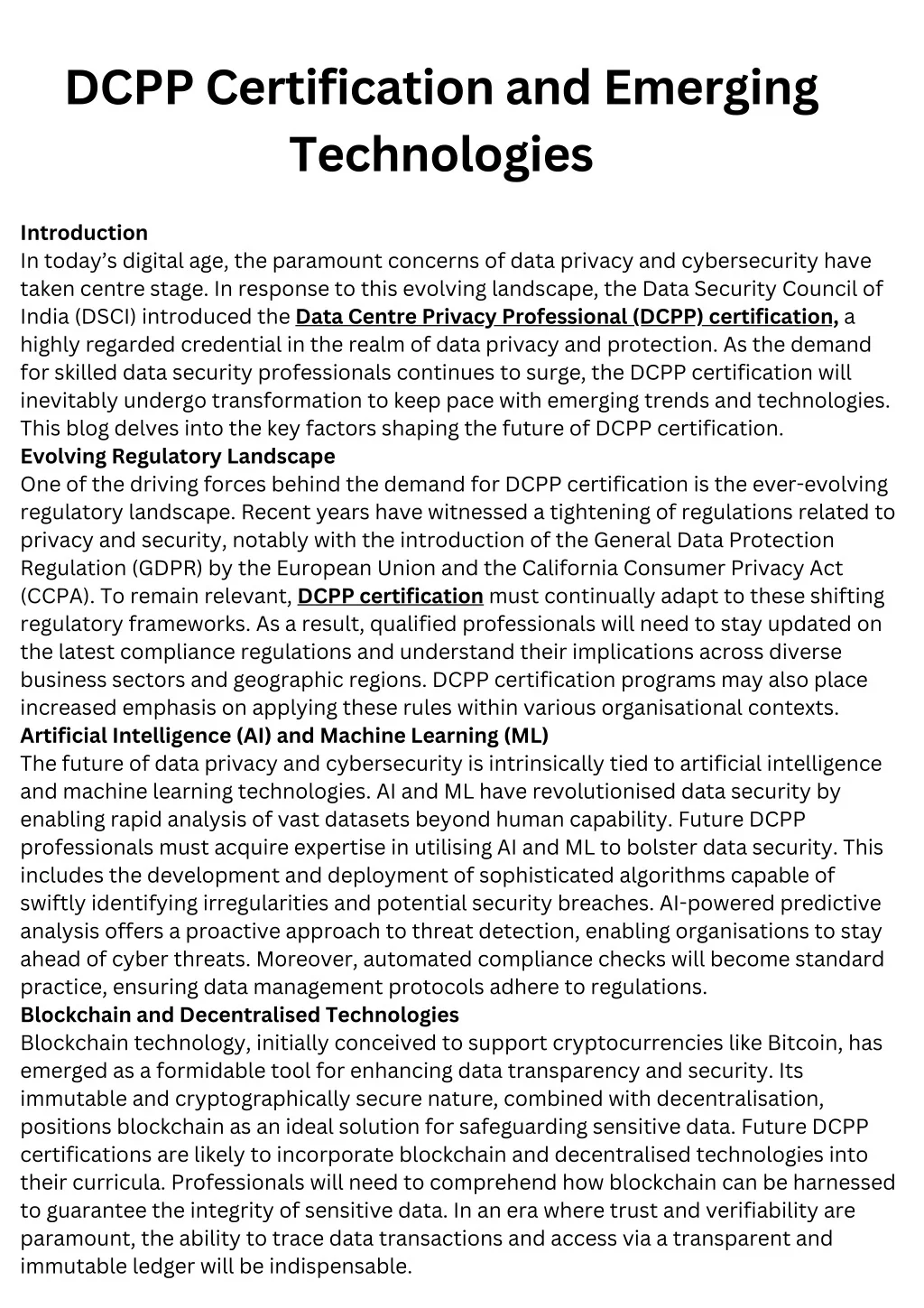 PPT - DCPP Certification and Emerging Technologies PowerPoint ...