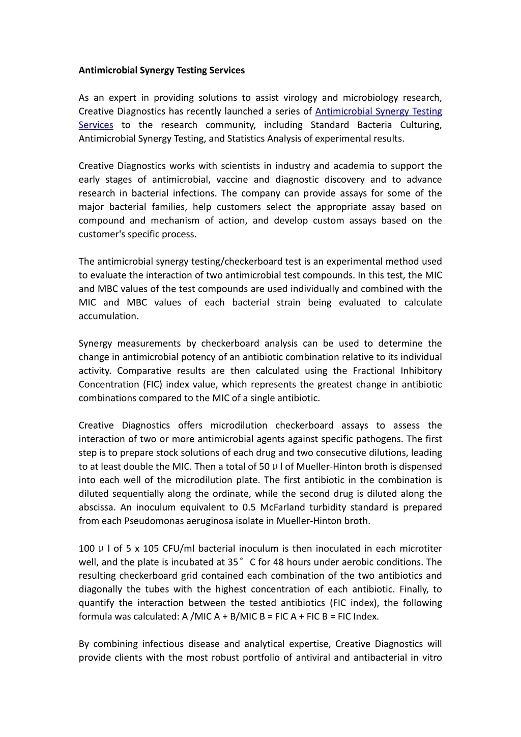 PPT - Antimicrobial Synergy Testing Services PowerPoint Presentation ...