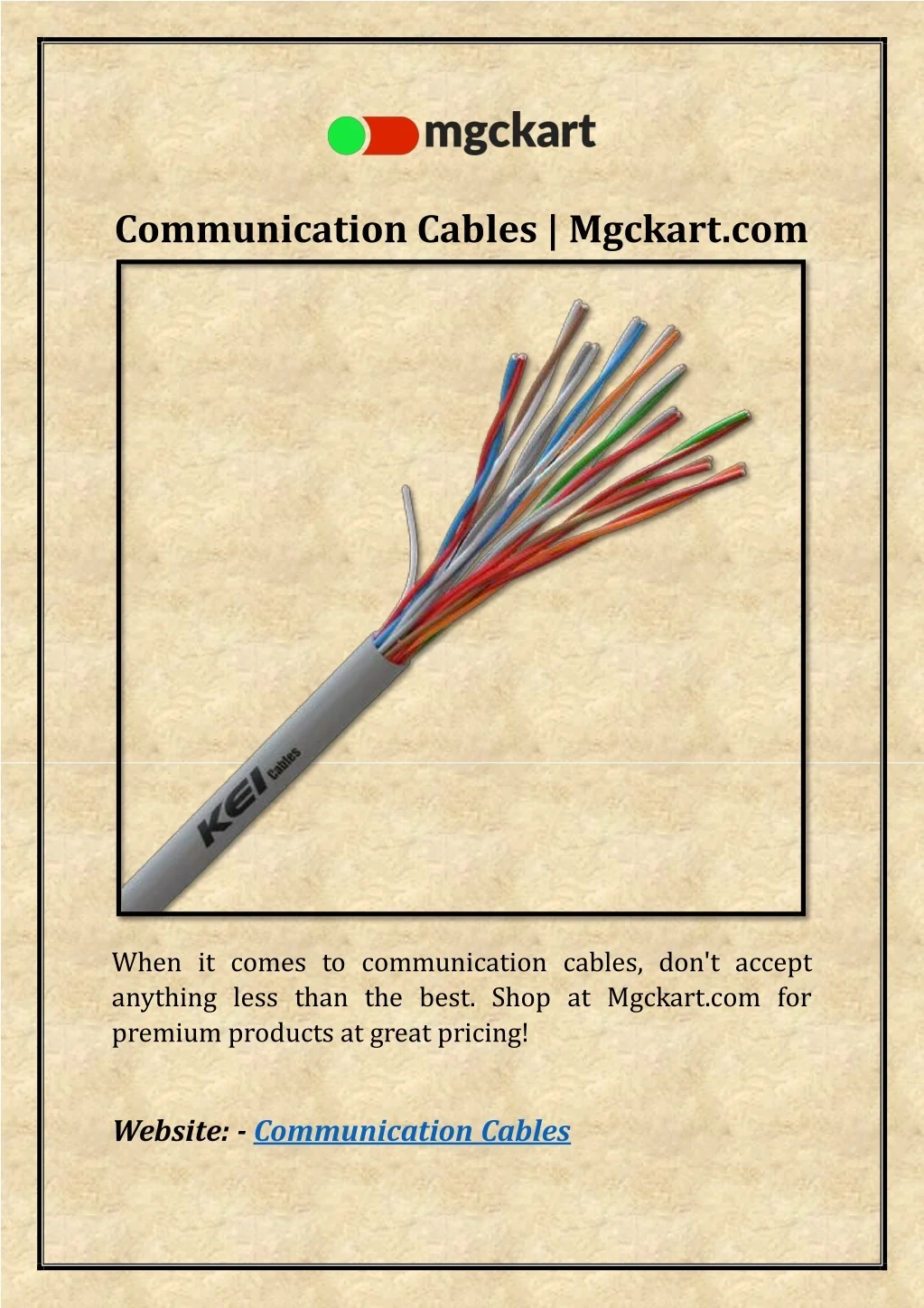 PPT - Communication Cables | Mgckart PowerPoint Presentation, free ...