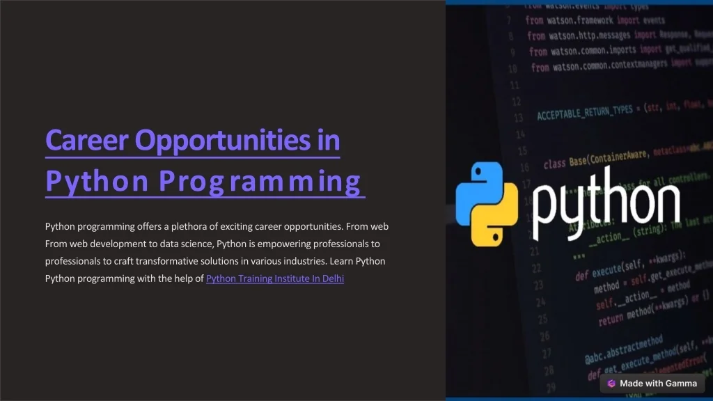 PPT - Python Programming Opportunities PowerPoint Presentation, free download - ID:12527272