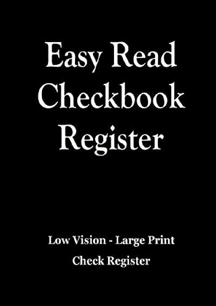 PPT - PDF_ Easy Read Checkbook Register PowerPoint Presentation, free ...