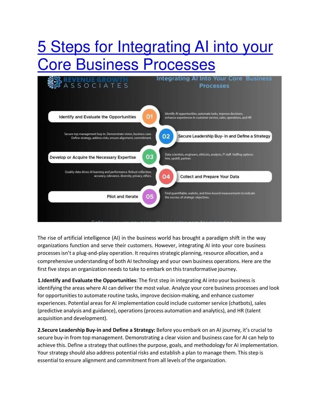 PPT - 5 Steps for Integrating AI into your Core Business Processes ...