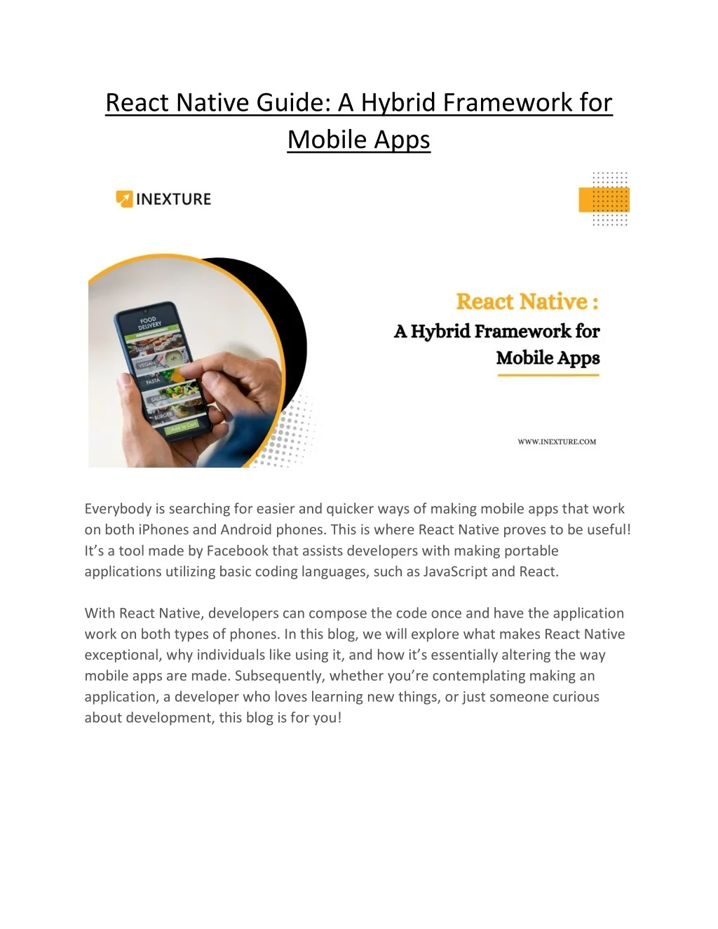 PPT - React Native Guide A Hybrid Framework for Mobile Apps PowerPoint Presentation - ID:12533812