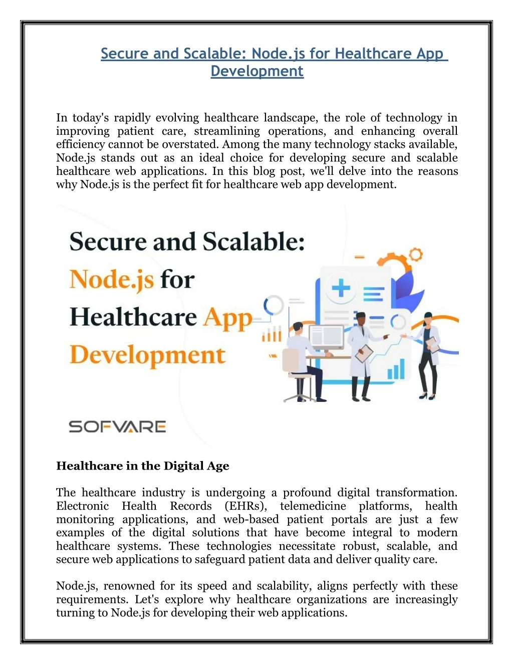 PPT - Secure and Scalable - Node.js for Healthcare App Development PowerPoint Presentation - ID ...
