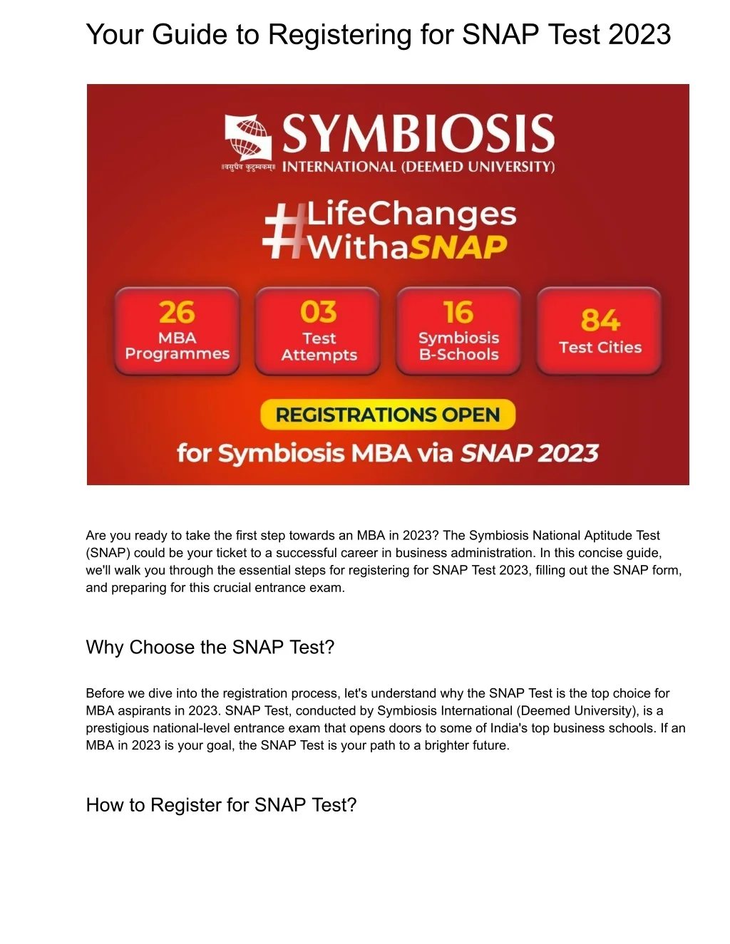 PPT - Your Guide to Registering for SNAP Test 2023 PowerPoint ...