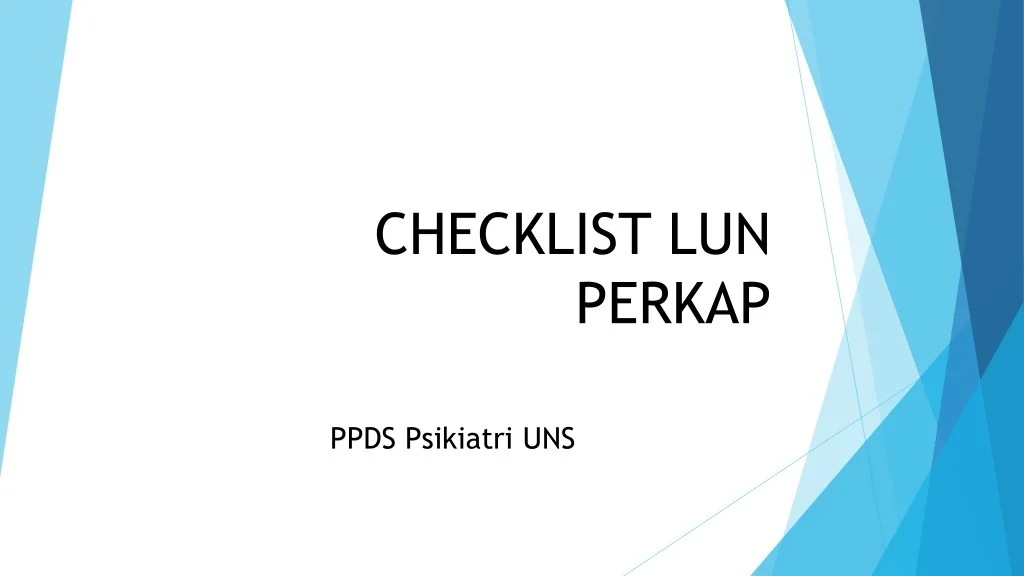 PPT - CHECKLIST LUN PowerPoint Presentation, free download - ID:12538978