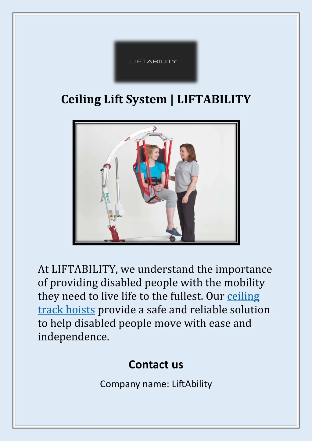 PPT - Floor Hoist | LIFTABILITY PowerPoint Presentation, free download - ID:12540960