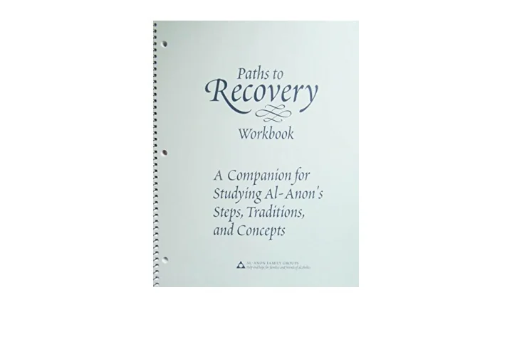 PPT Download Paths To Recovery Workbook Full PowerPoint Presentation