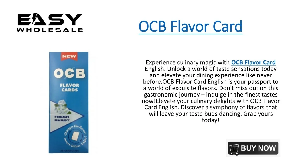 PPT - OCB Flavor Card PowerPoint Presentation, free download - ID:12542972
