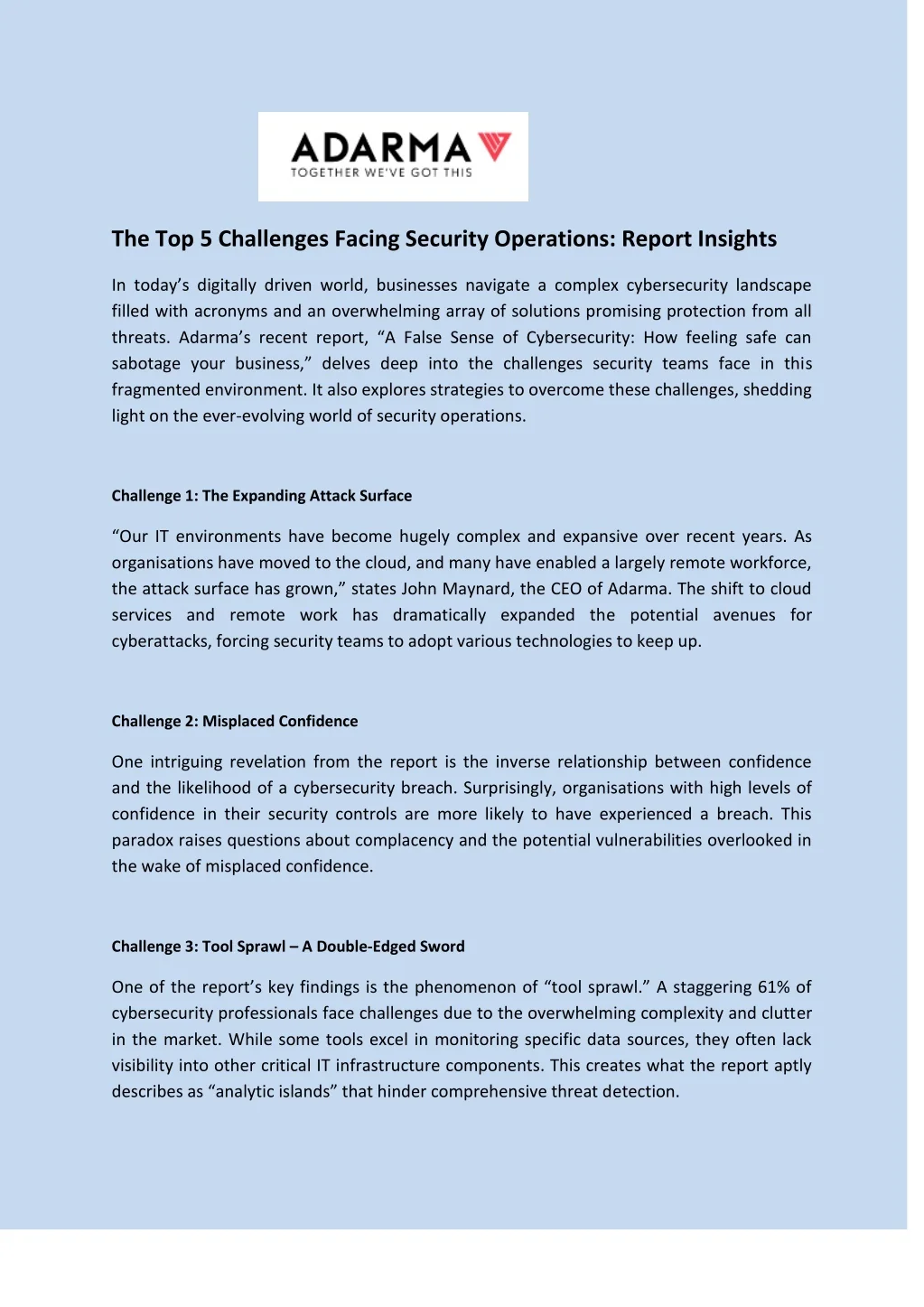 PPT - The Top 5 Challenges Facing Security Operations: Report Insights ...