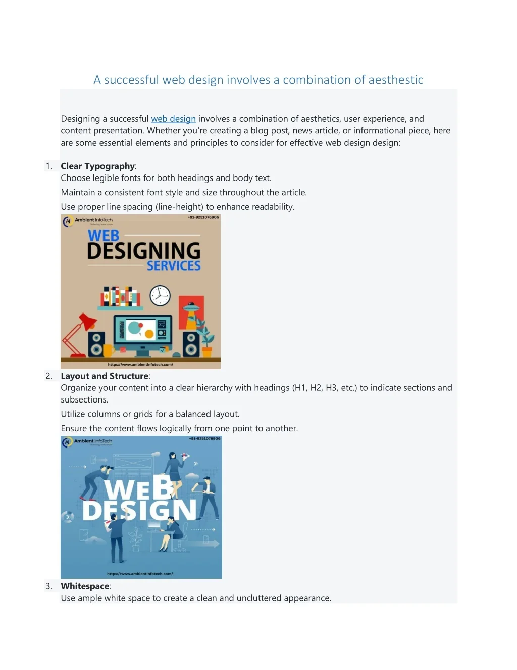 PPT - Designing a successful web design involves a combination of ...