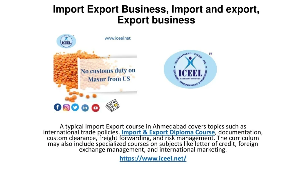 PPT - Import Export Business, Import and export, Export business ...