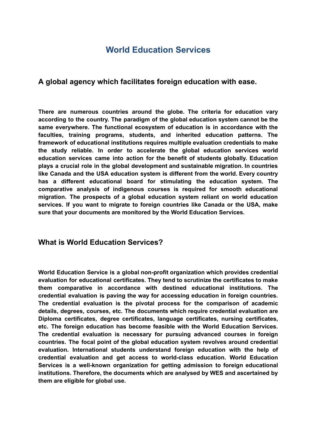 PPT - World Education Services PowerPoint Presentation, free download ...