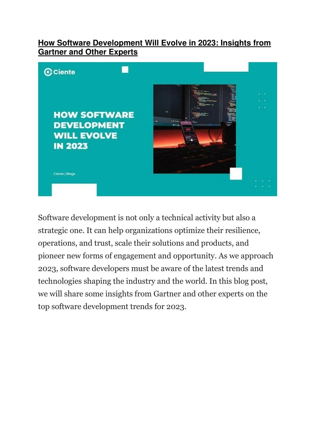 PPT - How Software Development Will Evolve in 2023: Insights from ...