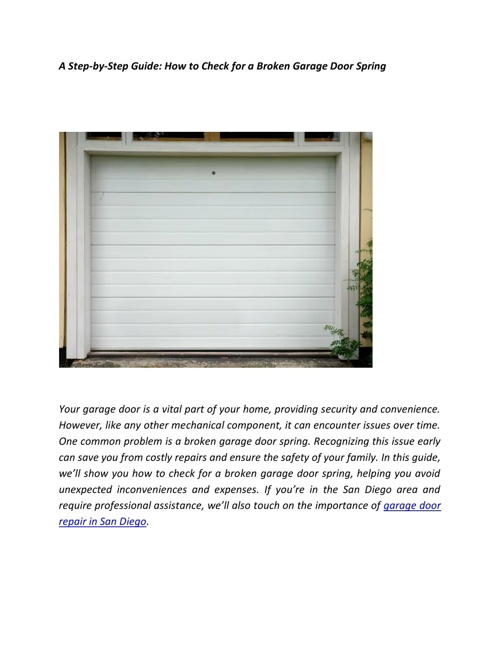 PPT - A Step-by-Step Guide How to Check for a Broken Garage Door Spring ...