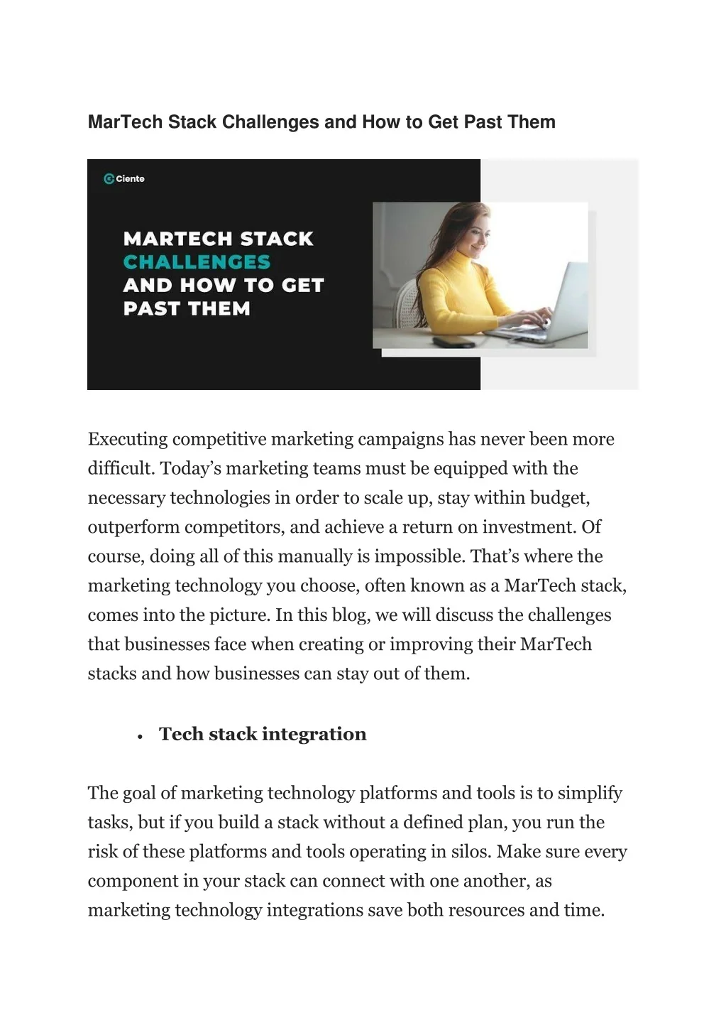 PPT - MarTech Stack Challenges and How to Get Past Them PowerPoint Presentation - ID:12548553