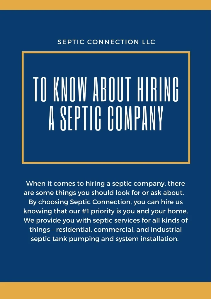PPT - TO KNOW ABOUT HIRING A SEPTIC COMPANY PowerPoint Presentation ...