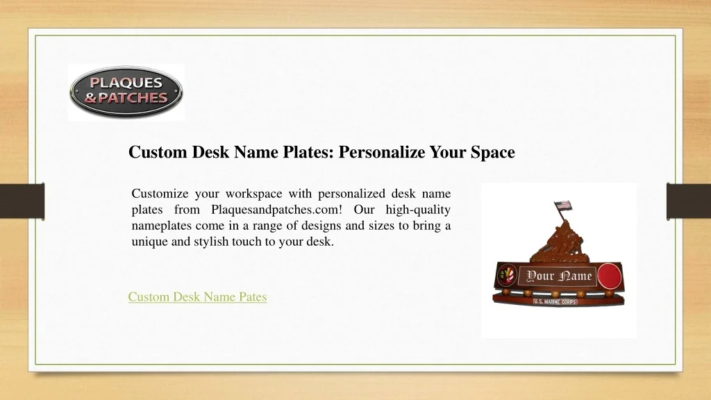 PPT - Custom Desk Name Plates - Personalize Your Space PowerPoint ...