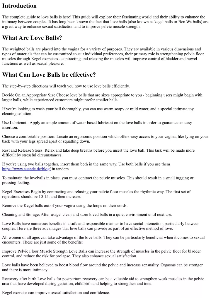 Ppt Inspiring Pleasure An Extensive Guide To Using Love Balls To