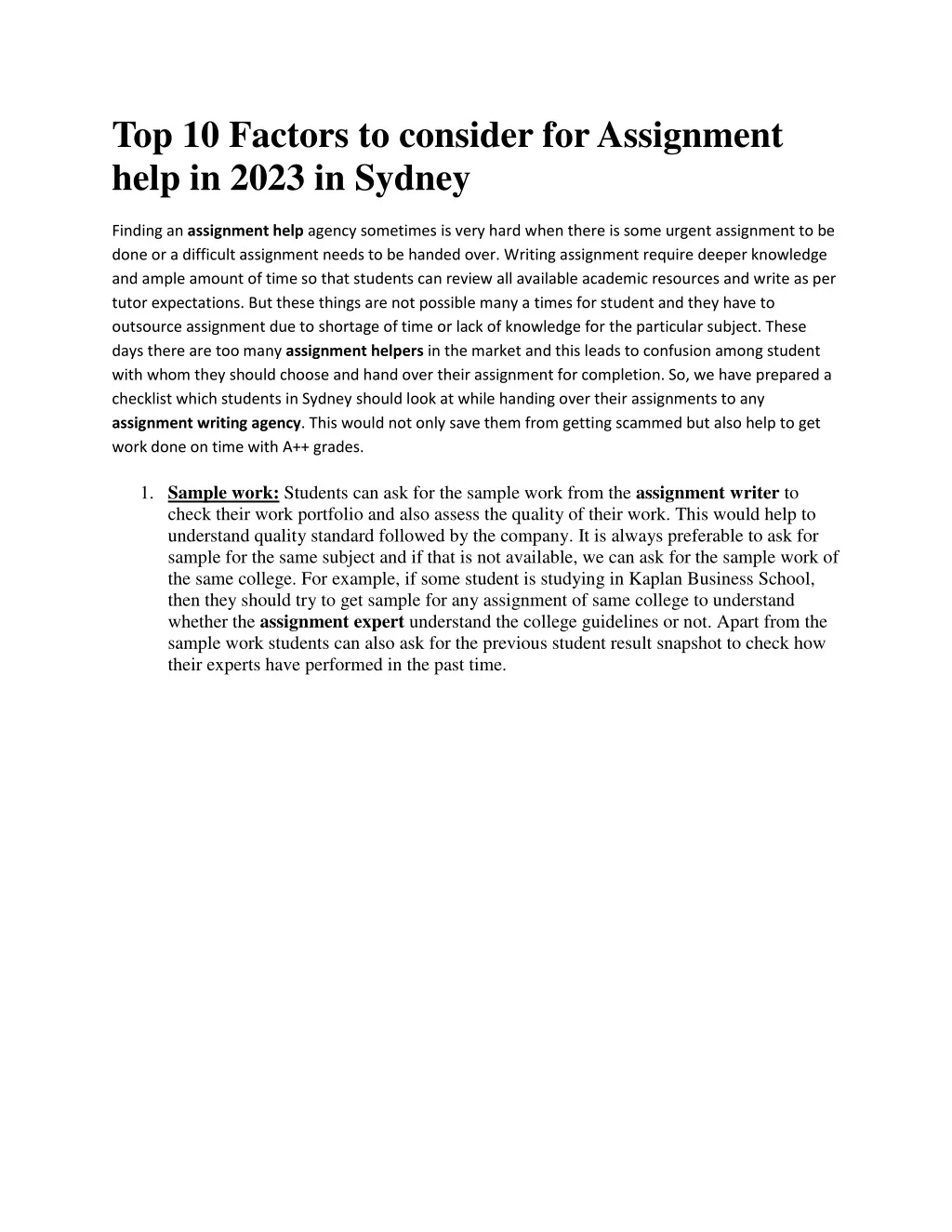 PPT - Top 10 Factors to consider for Assignment help in 2023 in Sydney ...