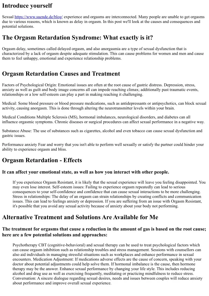 Ppt Orgasm Retardants What They Are What They Do And Ways To Deal To These Substan
