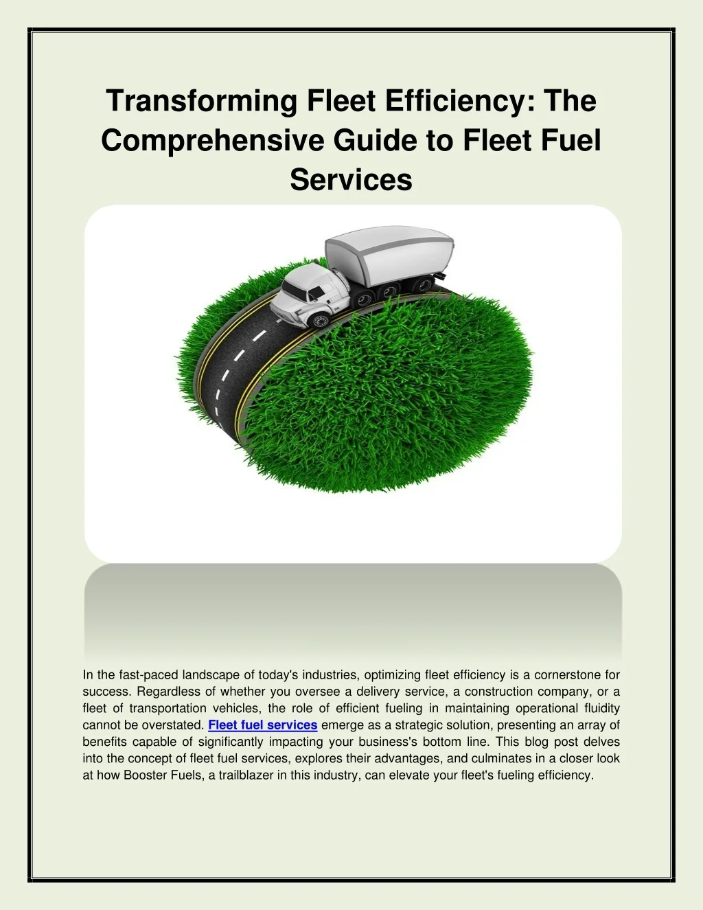 PPT - Transforming Fleet Efficiency: The Comprehensive Guide to Fleet Fuel Services PowerPoint ...