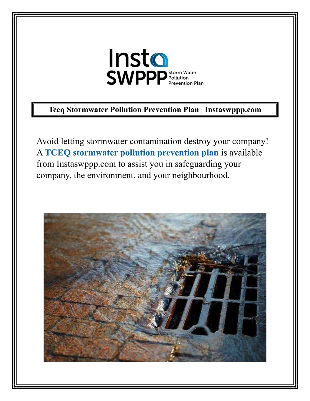 PPT - Tceq Stormwater Pollution Prevention Plan Instaswppp.com ...