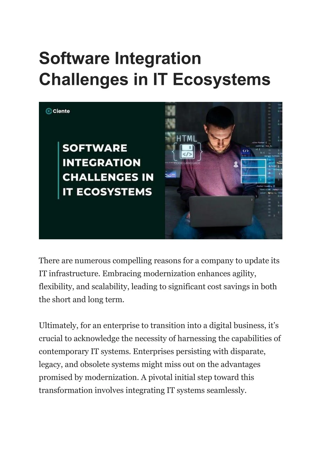 PPT - Software Integration Challenges in IT Ecosystems PowerPoint ...