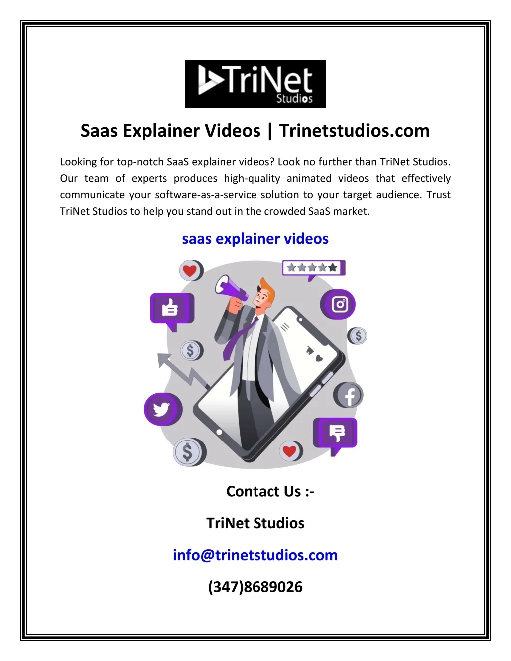 PPT - Saas Explainer Videos Trinetstudios PowerPoint Presentation, free download - ID:12566462