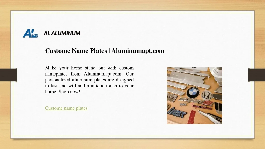 PPT - Custome Name Plates - Aluminumapt.com PowerPoint Presentation ...