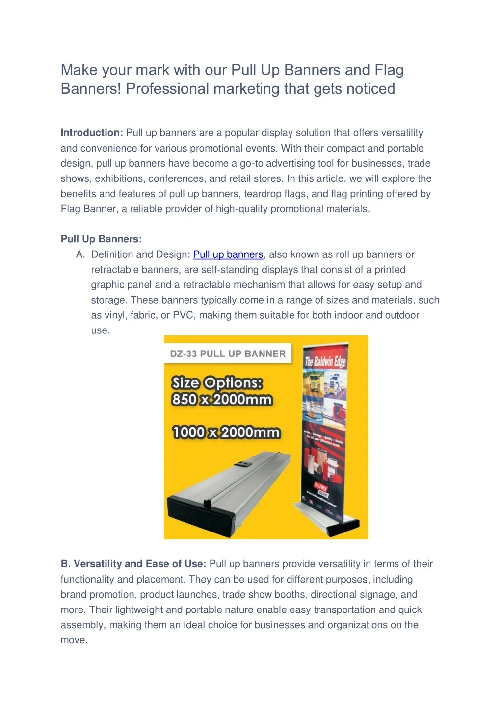PPT - Make your mark with our Pull Up Banners and Flag Banners ...