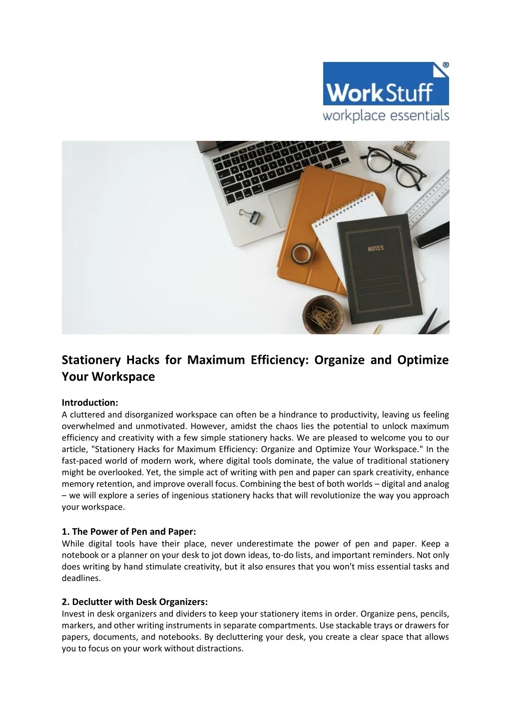 PPT - Stationery Hacks for Maximum Efficiency: Organize and Optimize ...