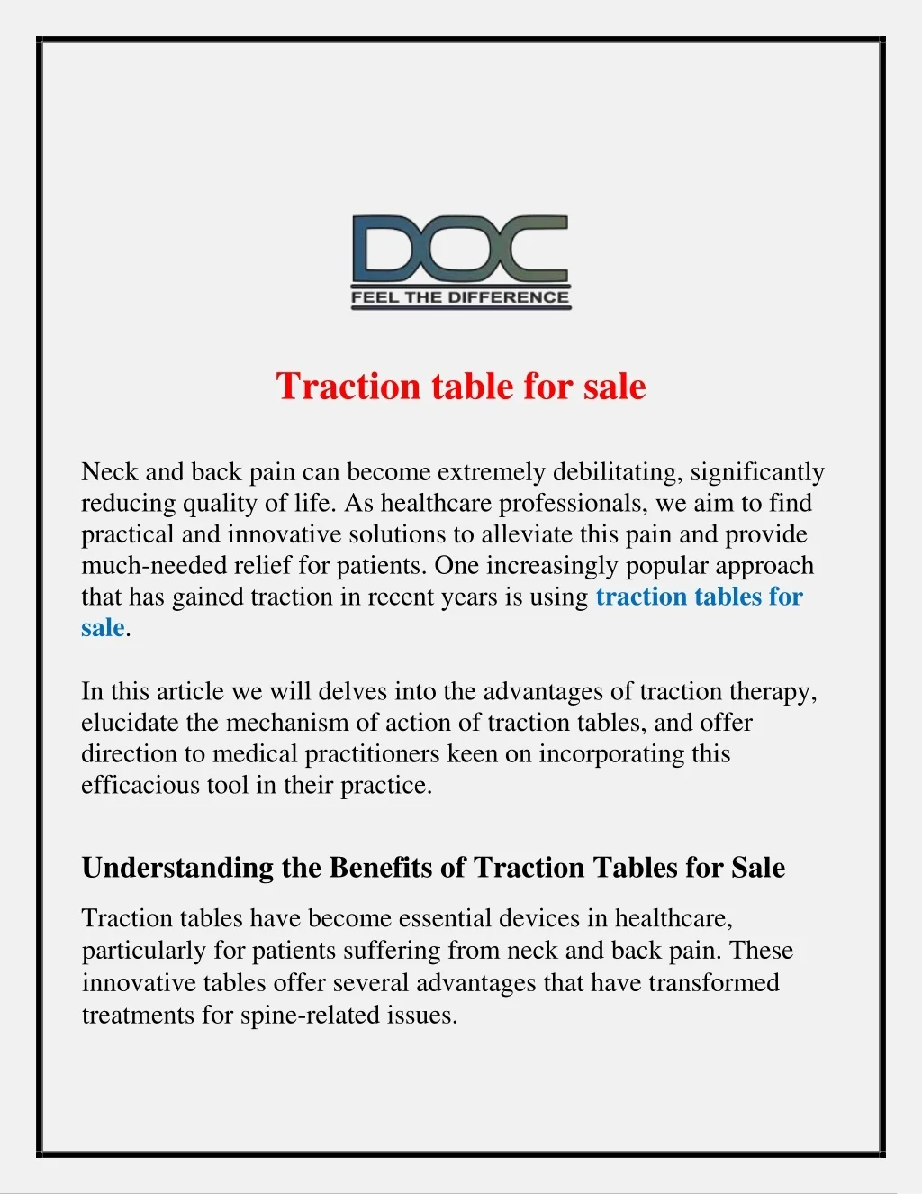 PPT - traction table for sale PowerPoint Presentation, free download ...