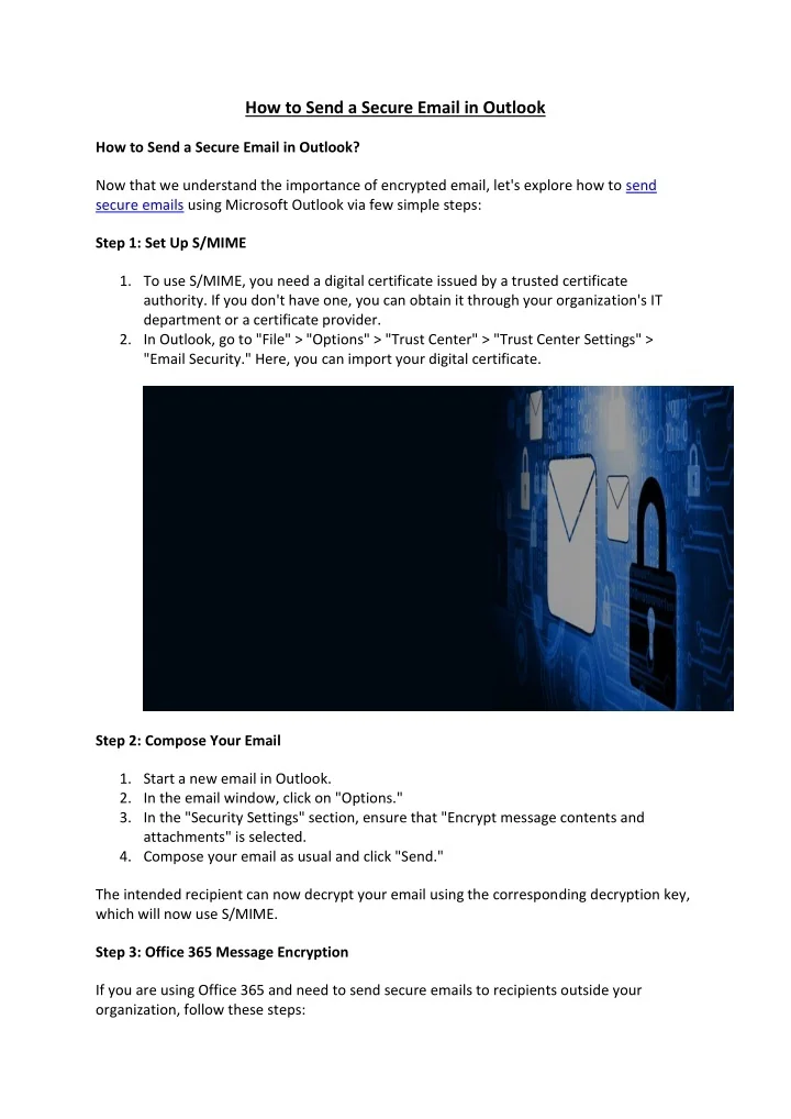 PPT How To Send A Secure Email In Outlook PowerPoint Presentation