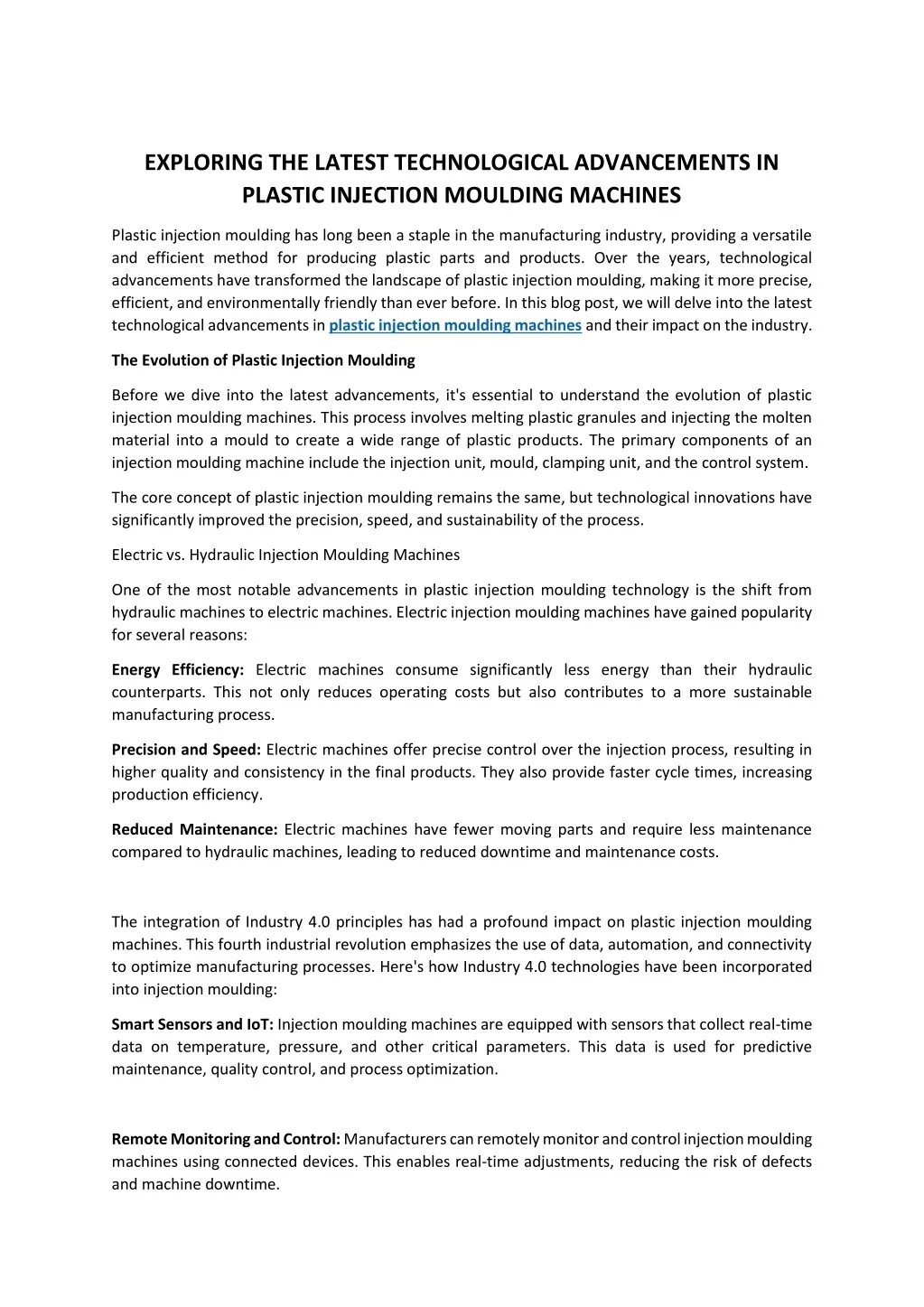 PPT - EXPLORING THE LATEST TECHNOLOGICAL ADVANCEMENTS IN PLASTIC ...
