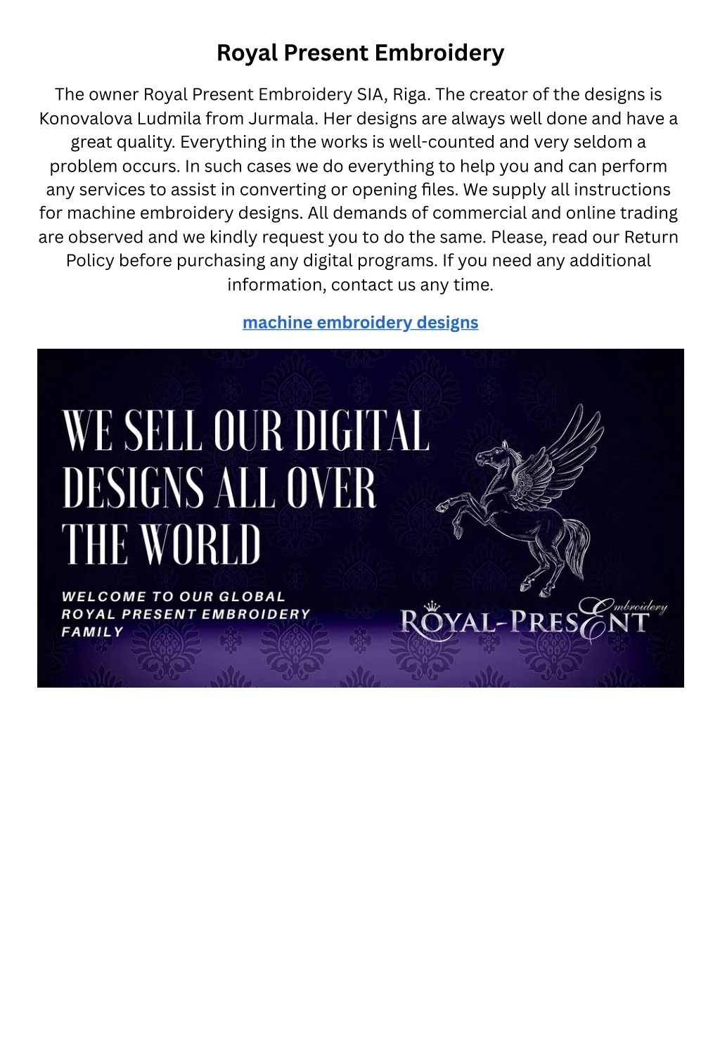 PPT - Royal Present Embroidery PowerPoint Presentation, free download ...