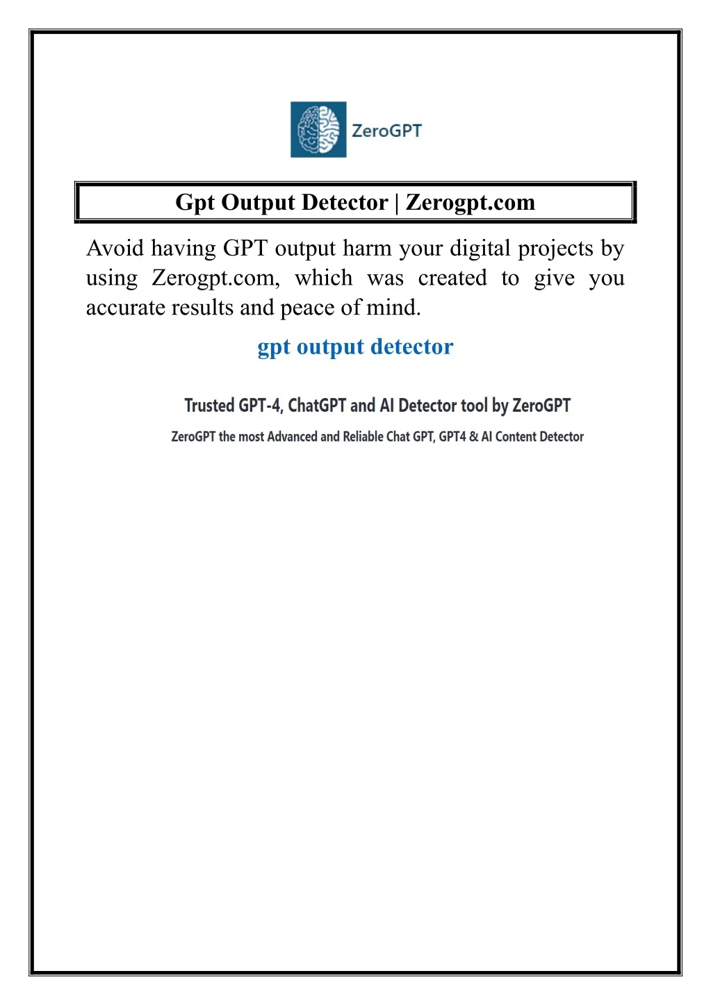 PPT - Gpt Output Detector Zerogpt PowerPoint Presentation, free download - ID:12578651