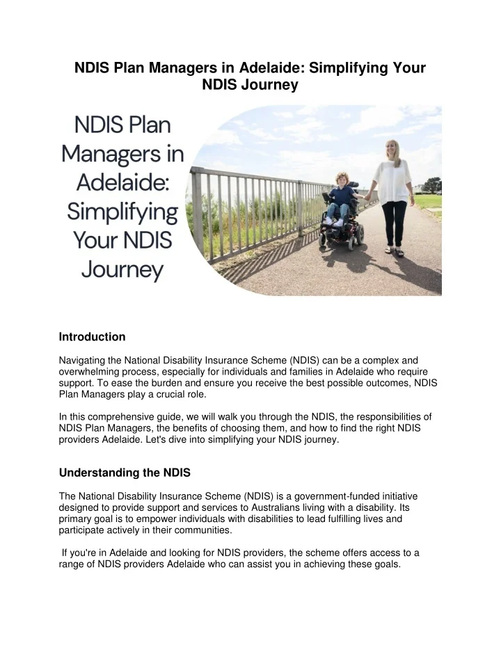 PPT - NDIS Plan Managers in Adelaide PDF PowerPoint Presentation, free ...