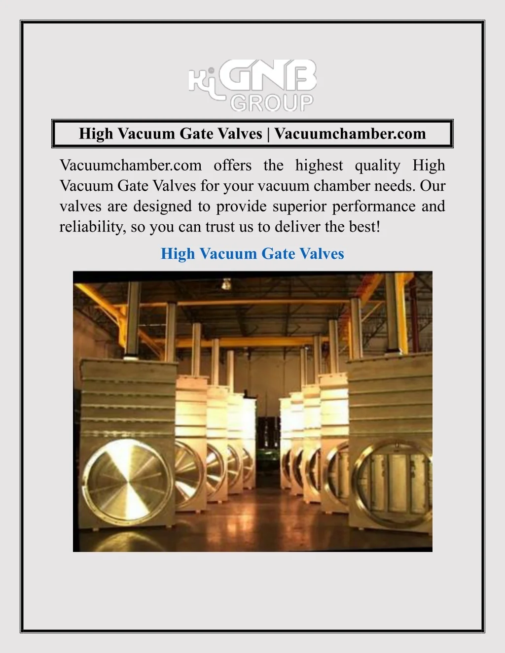 PPT - High Vacuum Gate Valves Vacuumchamber PowerPoint Presentation ...