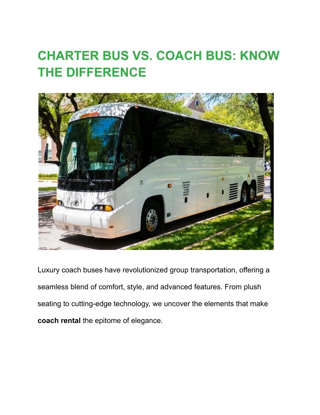 PPT - CHARTER BUS VS. COACH BUS: KNOW THE DIFFERENCE PowerPoint ...
