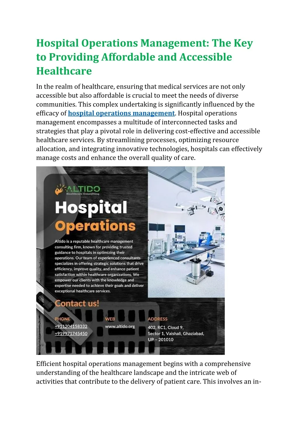 PPT - Hospital operations management PowerPoint Presentation, free ...
