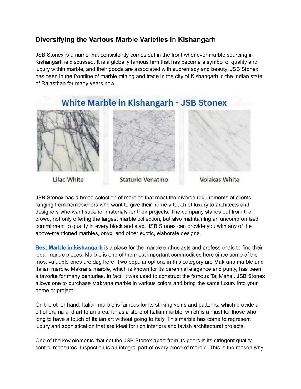 PPT - Diversifying the Various Marble Varieties in Kishangarh ...