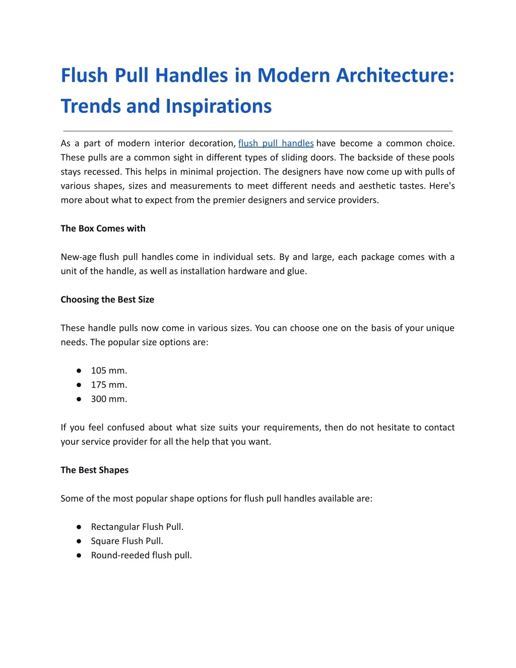 PPT - Flush Pull Handles in Modern Architecture Trends and Inspirations ...
