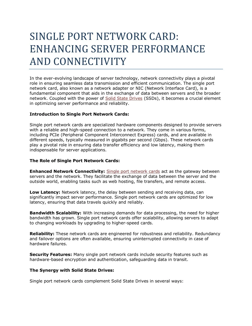 PPT - SINGLE PORT NETWORK CARD PowerPoint Presentation, free download ...